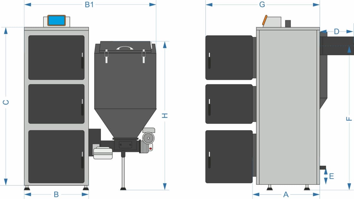 Kocioł TECHNIX PEL LUX - spalanie biomasy